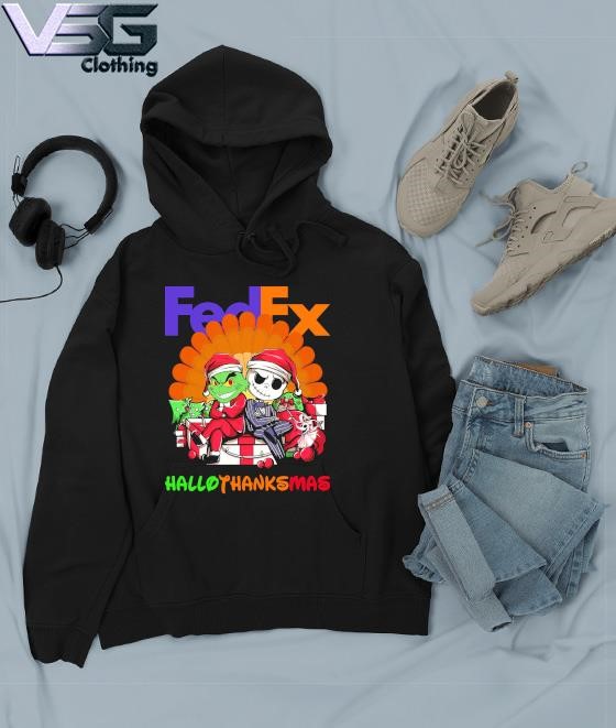 Santa Grinch and Jack Skellington Fedex Hallothanksmas 2024 shirt ...