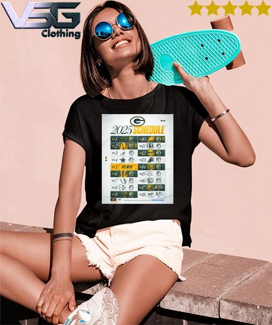 Official Green Bay Packers 2025 NFL Schedule Week 1 To 18 Matchups Game ...